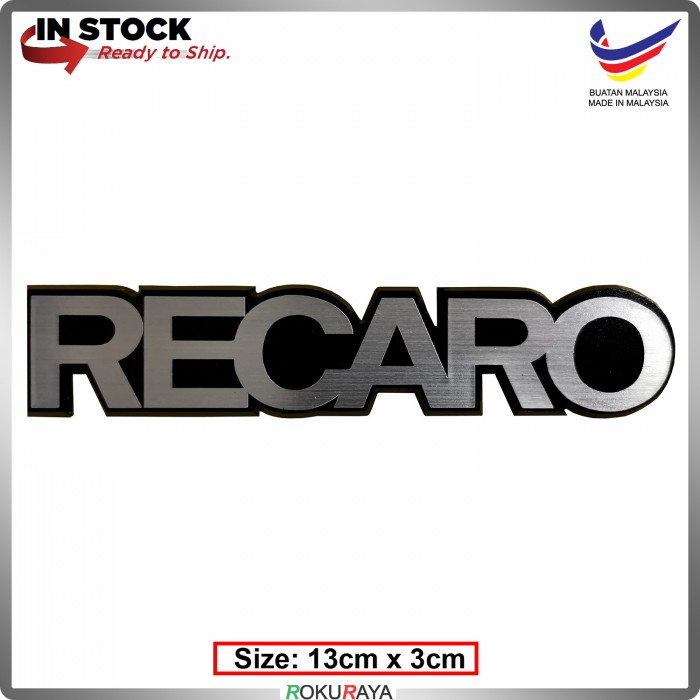 RECARO (13cm x 3cm) Automobile Car Rear Back Emblem Logo Chrome Badge