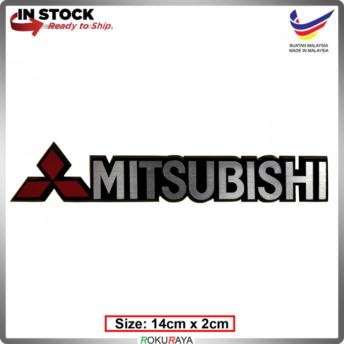 MITSUBISHI (14cm x 2cm) Automobile Car Rear Back Emblem Logo Chrome Badge