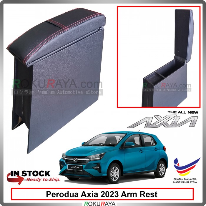 [REDLINE + SPONGE] Perodua Axia New 2023 Plywood PVC PU Leather Arm ...