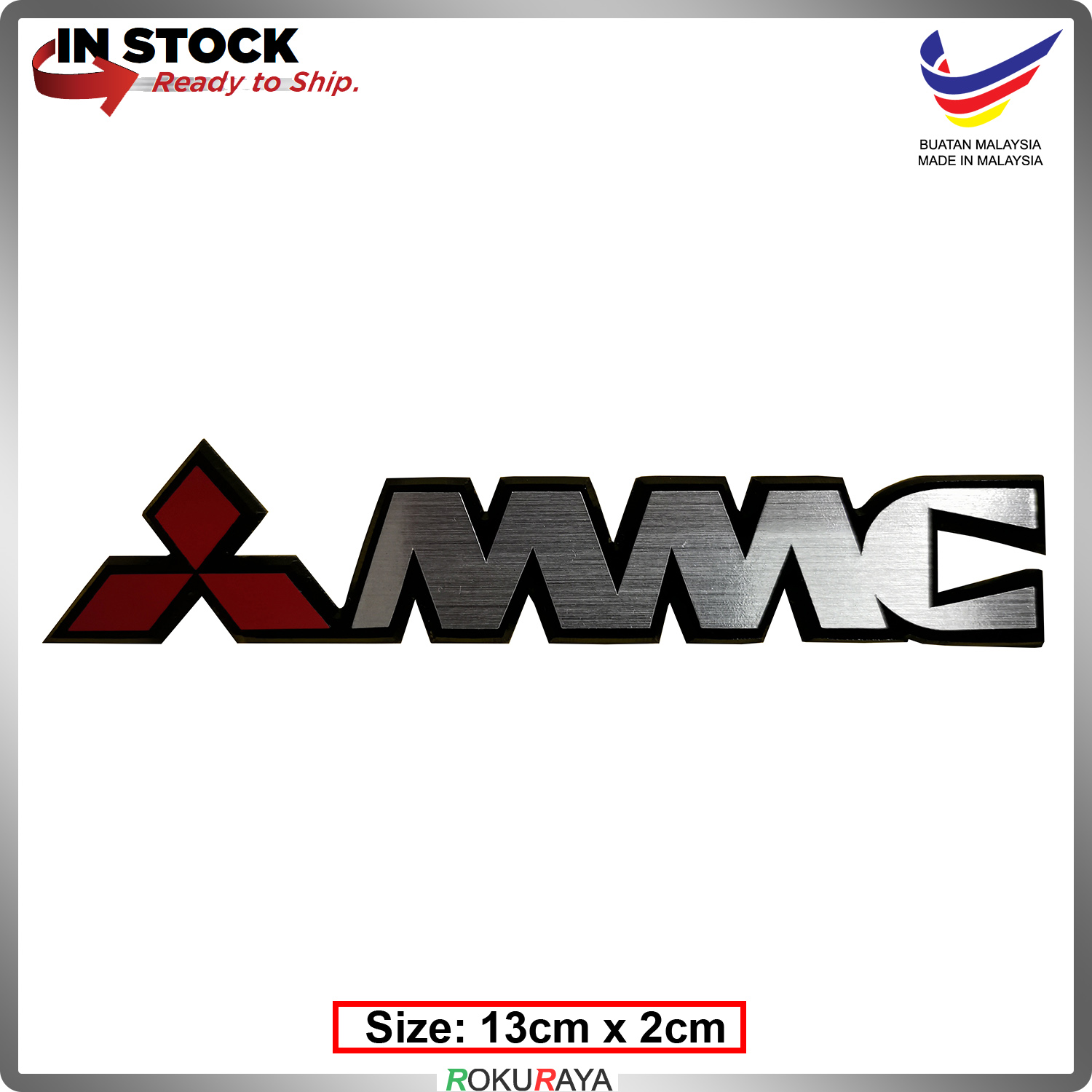 MMC (13cm x 2cm) Automobile Car Rear Back Emblem Logo Chrome Badge
