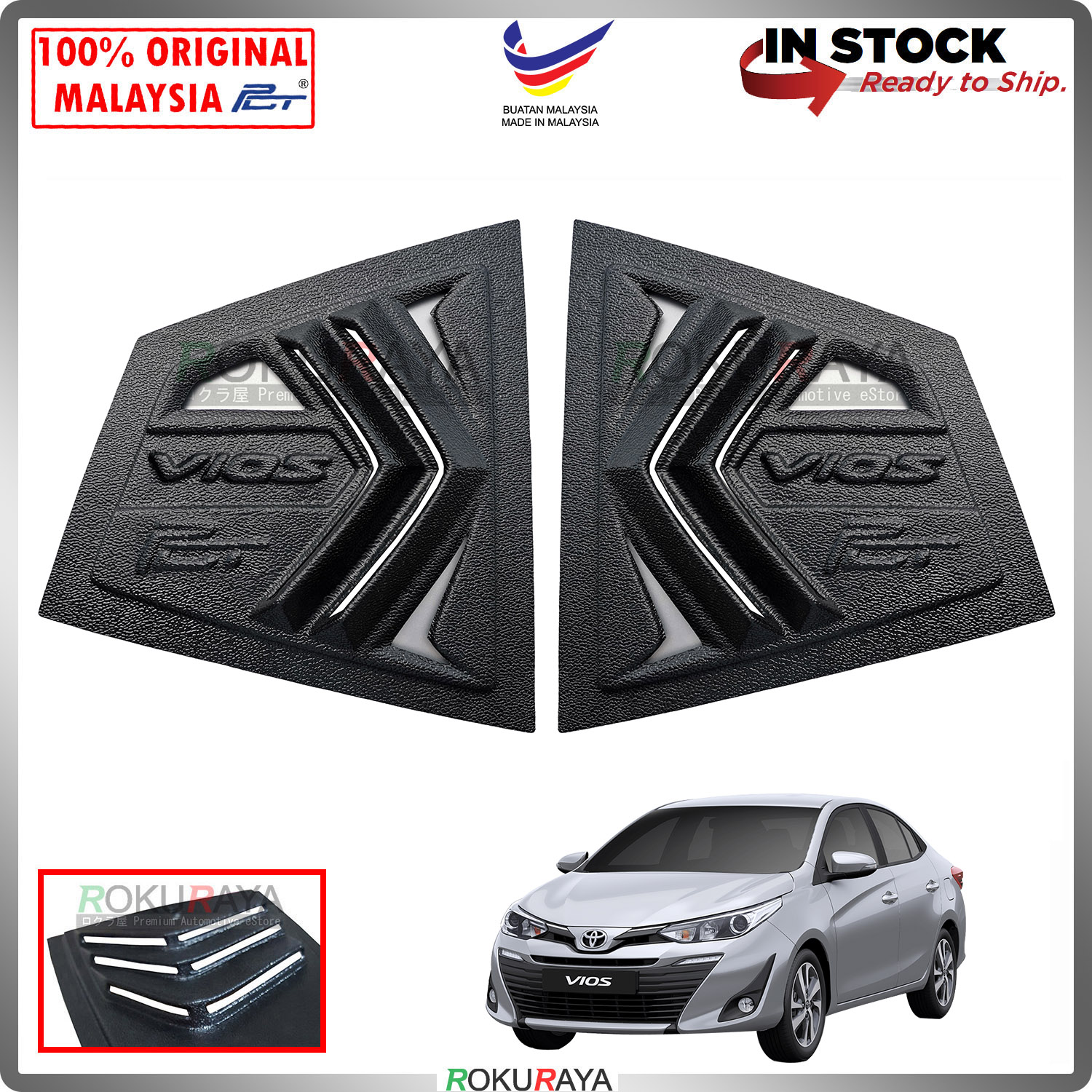 Toyota Vios Facelift 2019 Mustang Rear Triangle Side Window Mirror ...